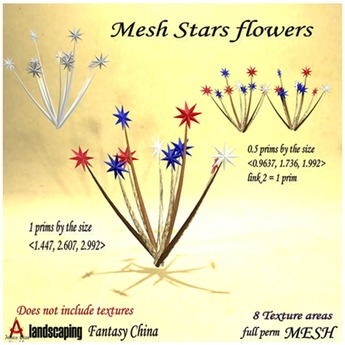 Second Life Marketplace - Mesh Star Flower Plant pack 2 0.5 - 1 prim ...