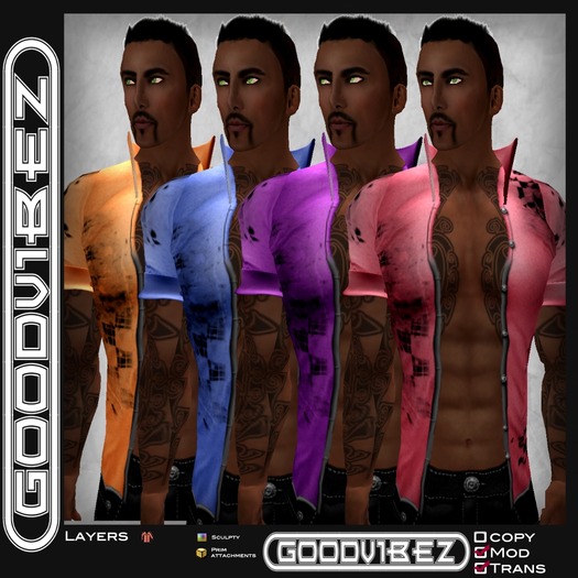 Second Life Marketplace - !-GV-! 4pack Open Shirt 4 colors