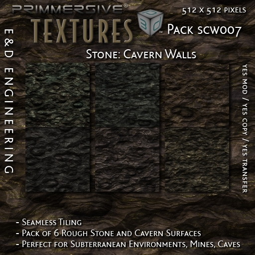 Second Life Marketplace - [SCW007] 6 512px Rough Stone and cavern ...