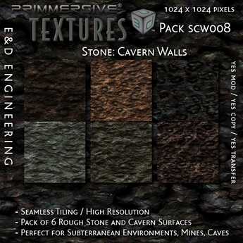 Second Life Marketplace - [SCW008] 6 1024px Rough Stone Cave and Cavern ...