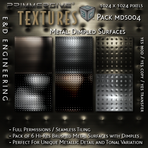 Second Life Marketplace - [MDS004] 6 1024px Brushed Metal Textures with ...