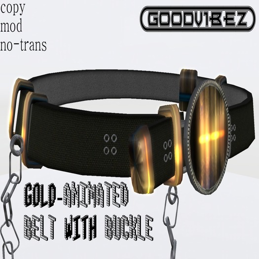 Second Life Marketplace - GV- Gold Belt w/ Animated texture Belt Buckle