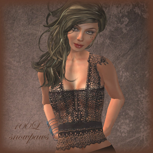 Second Life Marketplace Penelope Black Lace Top