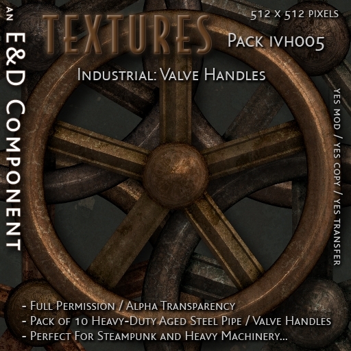 Second Life Marketplace - [IVH005] 10 Heavy Rusted Steel Pipe / Valve ...