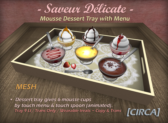Second Life Marketplace - [CIRCA] - "Saveur Delicate" Mousse Dessert ...