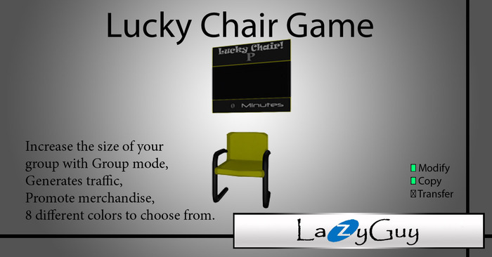 Second Life Marketplace - LazyGuy - Lucky Chair Game