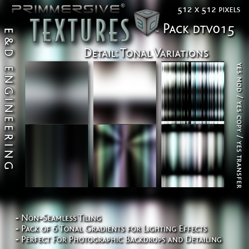 Second Life Marketplace - [DTV015] 6 512px Tonal Gradients for Lighting ...