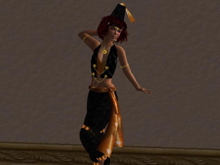 Second Life Marketplace - Genie Child Black outfit w-Gold Jewelry