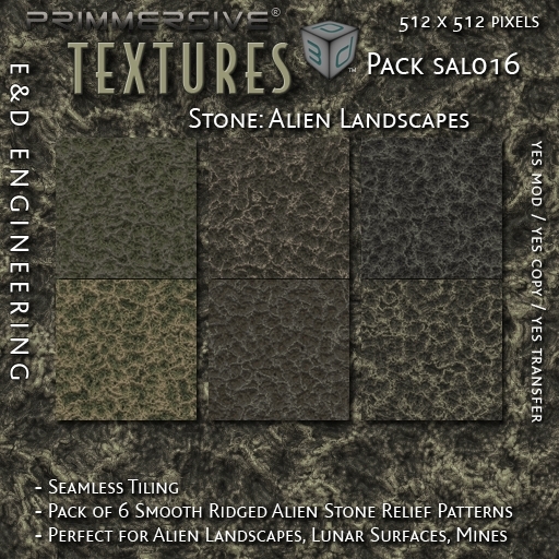 Second Life Marketplace - [SAL016] 6 512px Smooth Ridged Alien Stone ...