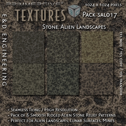 Second Life Marketplace - [SAL017] 6 1024px Ridged Alien Stone ...