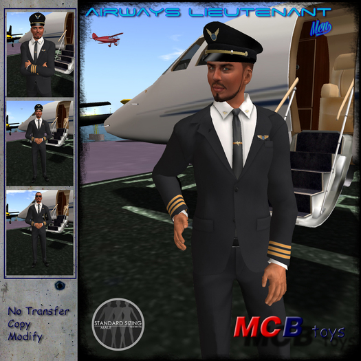 Second Life Marketplace - ::MCB:: Airways Lieutenant - Men - MESH ...