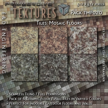 Second Life Marketplace - [TMF020] 6 512px Seamless Ceramic Mosaic Tile ...
