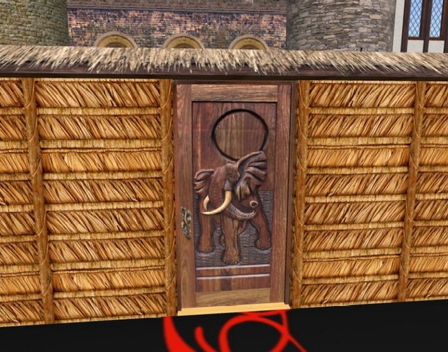 Second Life Marketplace - Tropical Door or African Door, Carved ...