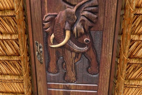 Second Life Marketplace - Tropical Door or African Door, Carved ...