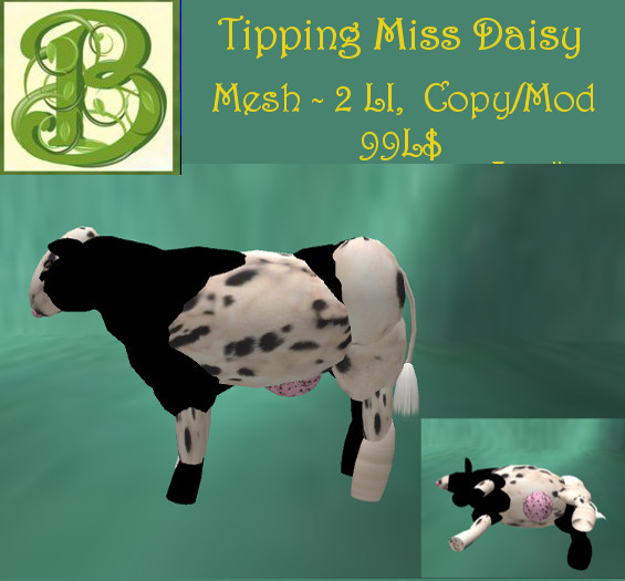Second Life Marketplace - Tipping Miss Daisy: Cow Tipper, 2 prims