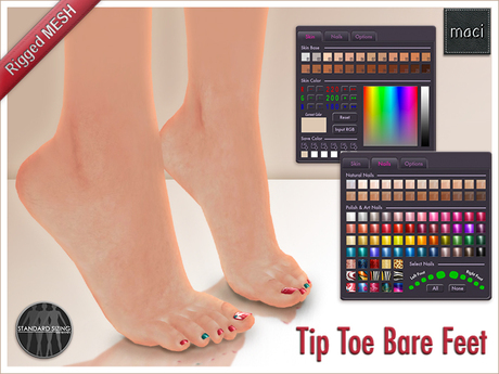 Second Life Marketplace - Maci ~ Tip Toe Bare Feet DEMO