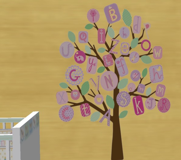 Second Life Marketplace - ABC Tree - Baby Girl Wall Art
