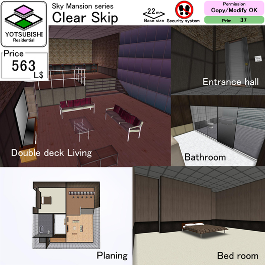 Second Life Marketplace - ///Yotsubishi/// Sky Mansion series Clear ...