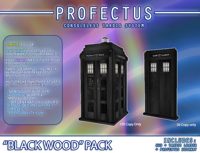 Second Life Marketplace - Profectus Time Travel HUD: Black Wood Police ...