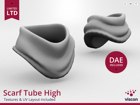 Second Life Marketplace - *viscon* Mesh Scarf Tube High - DAE Pack Limited