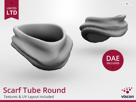 Second Life Marketplace - *viscon* Mesh Scarf Tube Round - DAE Pack Limited