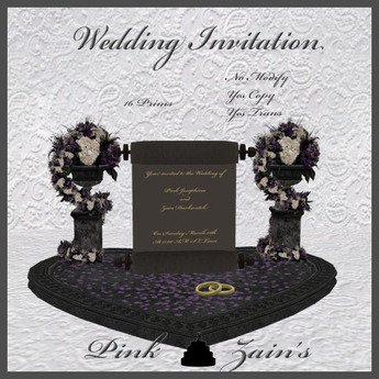 Second Life Marketplace - Wedding Invitation - Heart/Goth-Purple [Boxed]