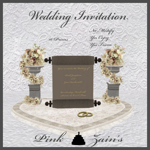 Second Life Marketplace - Wedding Invitation - Heart-Pink [Boxed]