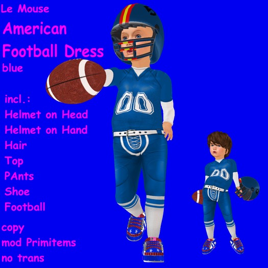 Second Life Marketplace - American Football Dress blue for CK Toddler