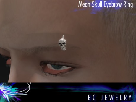 Second Life Marketplace - BC Jewelry Skull Eyebrow Ring or Piercing
