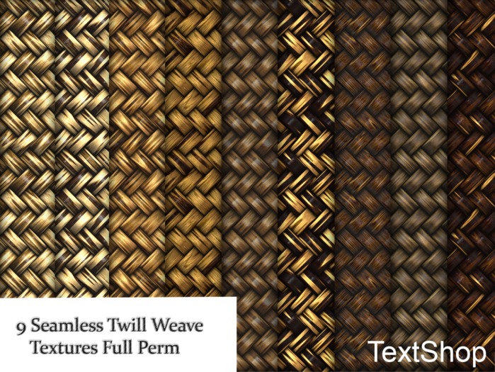 Second Life Marketplace - 9 Full Perm Seamless Twill Weave Textures