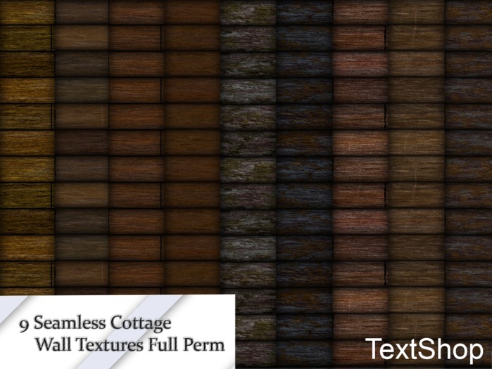 Second Life Marketplace - 9 Full Perm Seamless Cottage Wall Textures