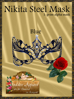 Second Life Marketplace - *Goddess* Nikita Blue Steel Mask