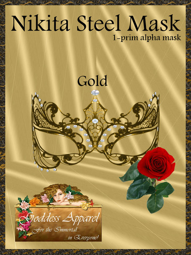 Second Life Marketplace - *Goddess* Nikita Gold Steel Mask