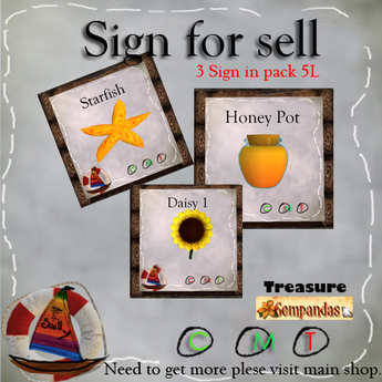 Second Life Marketplace - GEMPANDA Lilly 3 TREASURE SIGNS