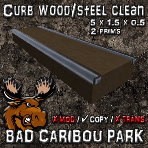 Second Life Marketplace - Curb wood/steel clean 5x1,5x0,5 - module ...