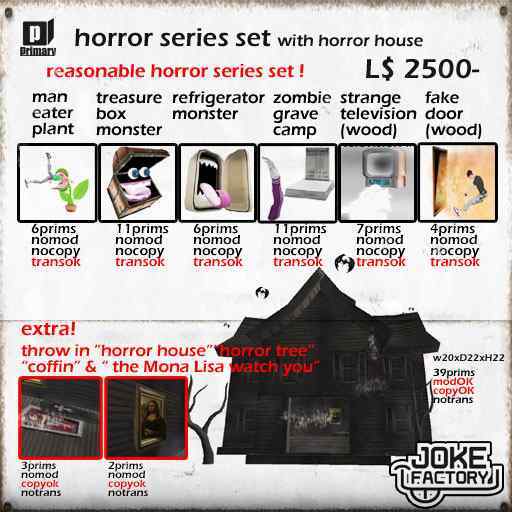 Second Life Marketplace - *joke factory* horror series set