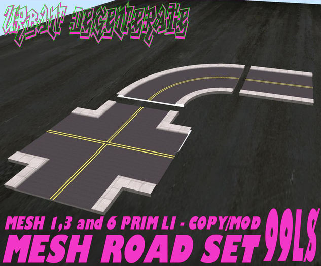 Second Life Marketplace - MESH ROAD SET