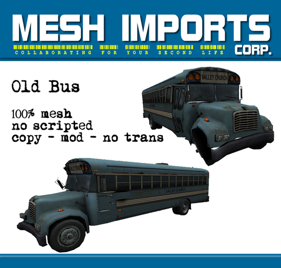 Second Life Marketplace - Mesh Imports -Old bus BOX