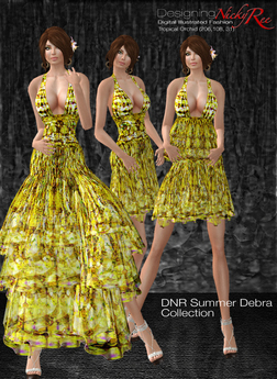 Second Life Marketplace - *DNR* Summer Debra Gown & Dress Set Yellow