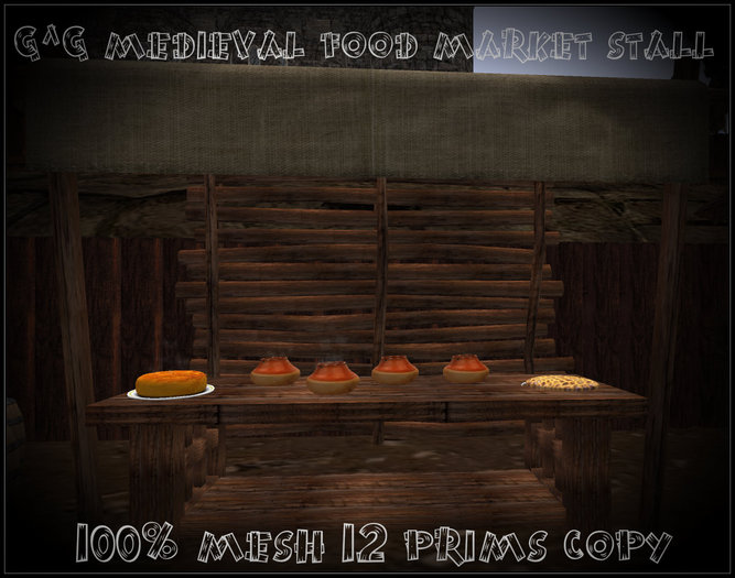 Second Life Marketplace - G^G Medieval food market stall