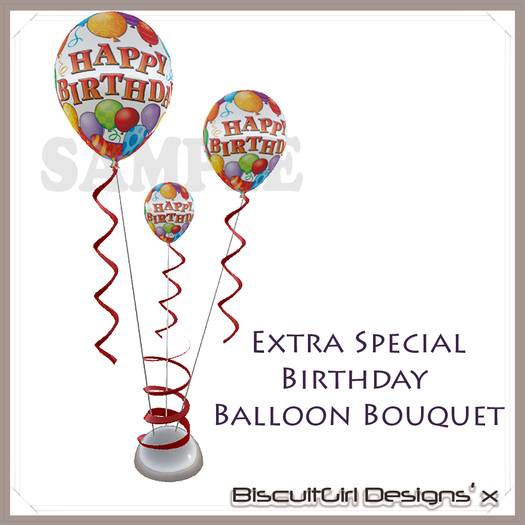 Second Life Marketplace - Extra Special Happy Birthday Balloon Bouquet
