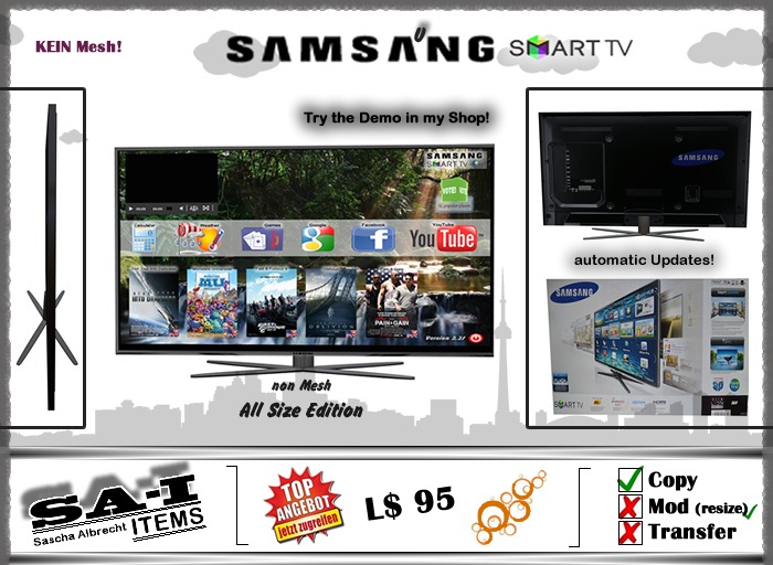 Second Life Marketplace - SA-Items (Samsang SmartTV "Model 1p" DEMOBOX