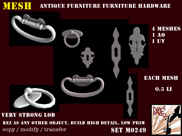 Second Life Marketplace - High detailed FP mesh furniture hardware set ...