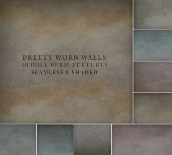 Second Life Marketplace - Pretty Worn Walls { 40 wall textures in 2 ...