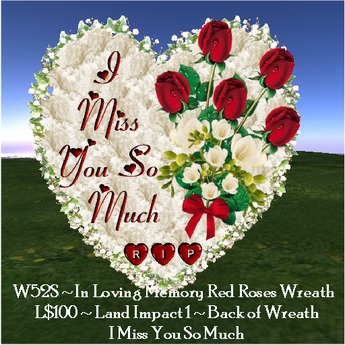 Second Life Marketplace - W52S In Loving Memory RIP Red Rose Heart ...