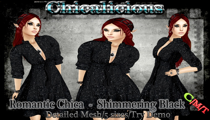 Second Life Marketplace - Romantic Chica - Shimmering Black