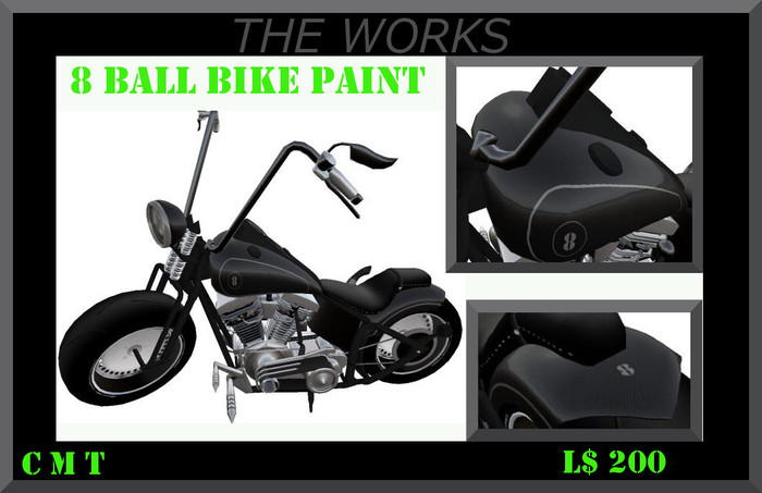 Second Life Marketplace - The Works - 8 BALL BIKE PAINT (bike paint only)