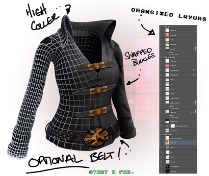 Second Life Marketplace - F.A.D. // Female Strapped Apoc Jacket ...