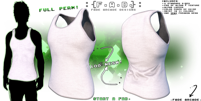 Second Life Marketplace - F.A.D. // Full Perm Men's Relaxed Tank Top ...