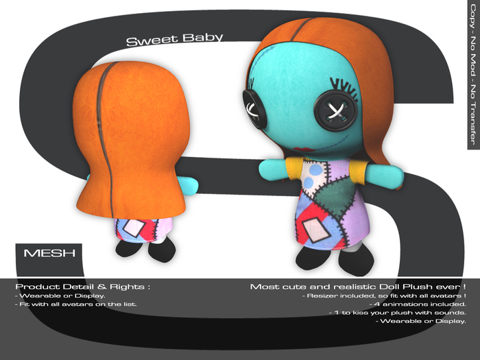 Second Life Marketplace - Sweet Baby - Doll Sally Plush Mesh